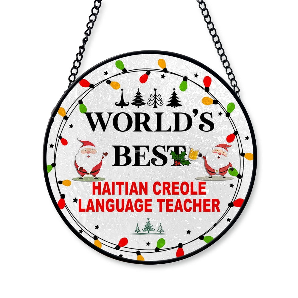 Christmas Tree, Haitian Creole Language Teacher Stained Glass Window ...