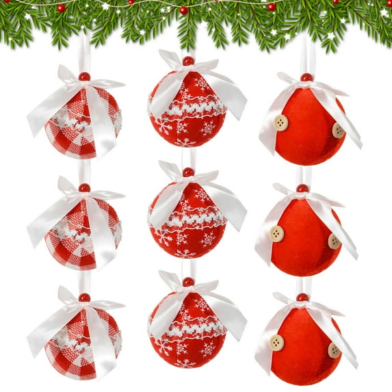 Christmas Tree Hanging Ornaments, Plastic Christmas Ball Set for ...