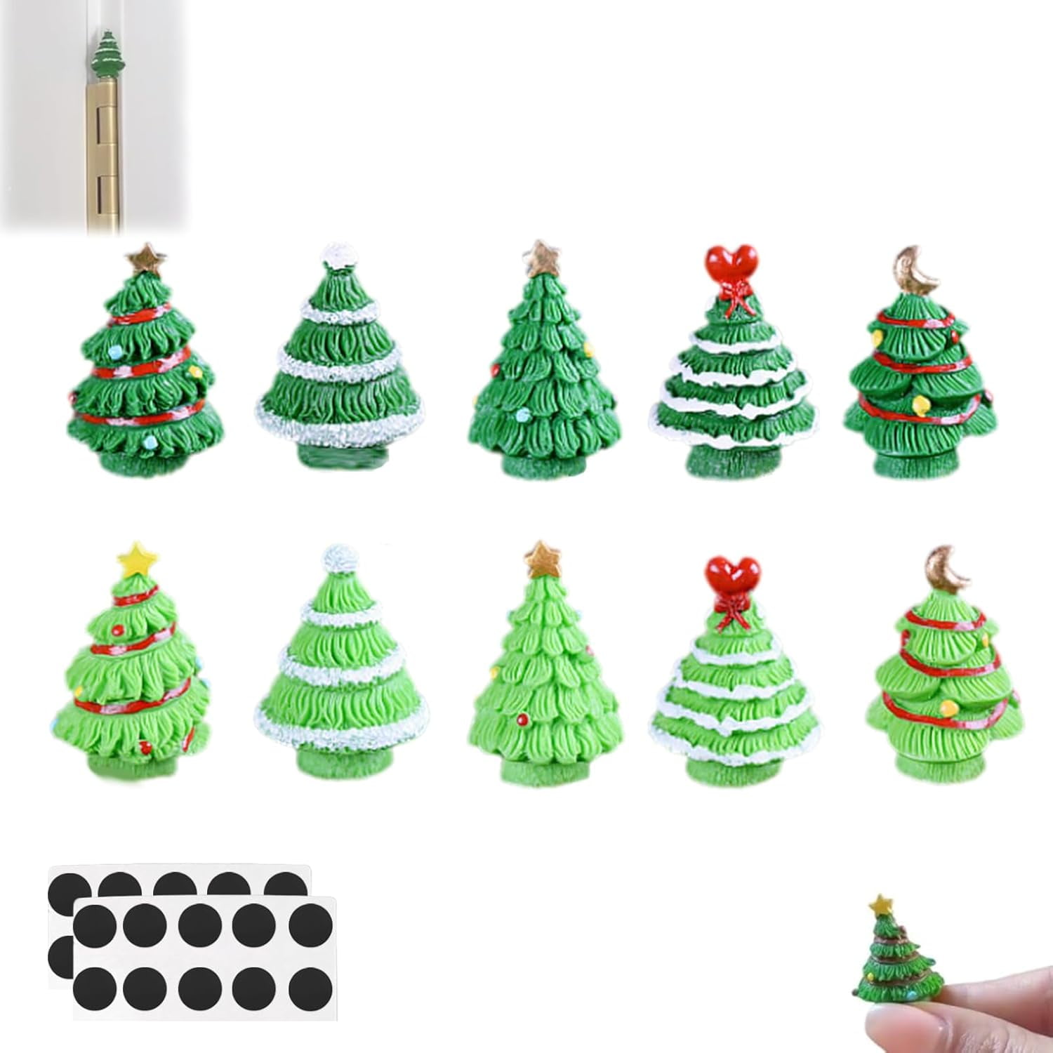 Christmas Tree Hinge Decoration, Christmas Hinge Toppers, Mini ...