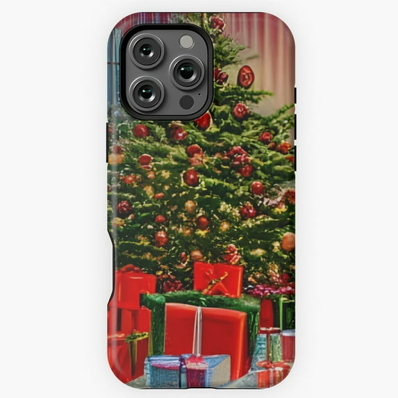 Christmas Tree Holiday Festive Pattern iPhone Case 17 16 15 14 13 12 11 ...