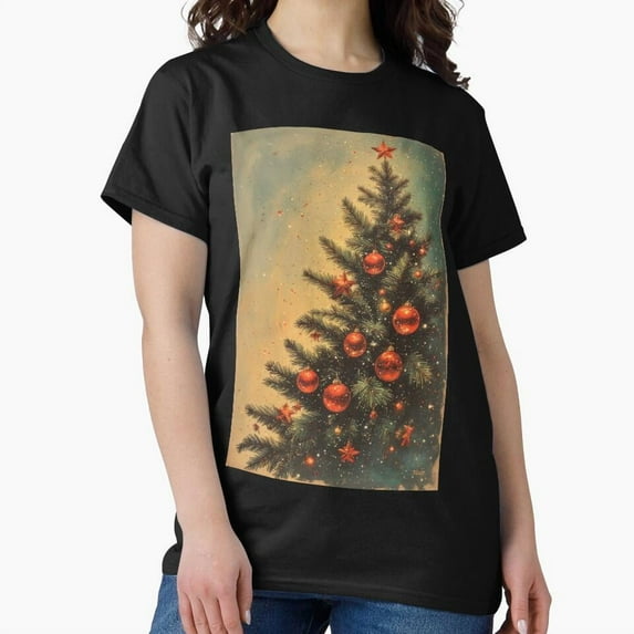 Christmas Tree Holiday Simple Festive Design Art For H12056 T-Shirt ...