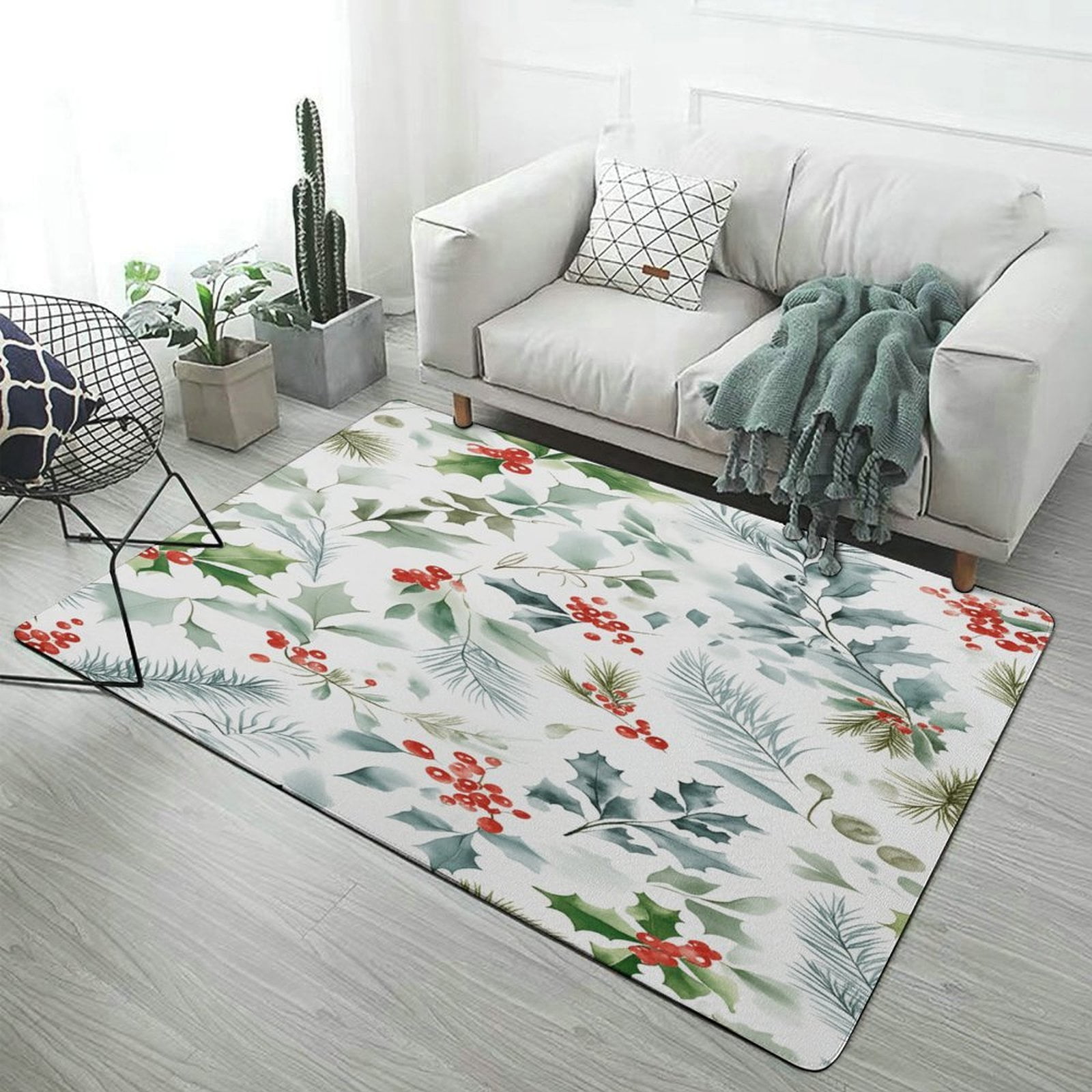 Christmas Tree Home Decor Living Room Carpet Non-slip Soft Comfy Floor ...