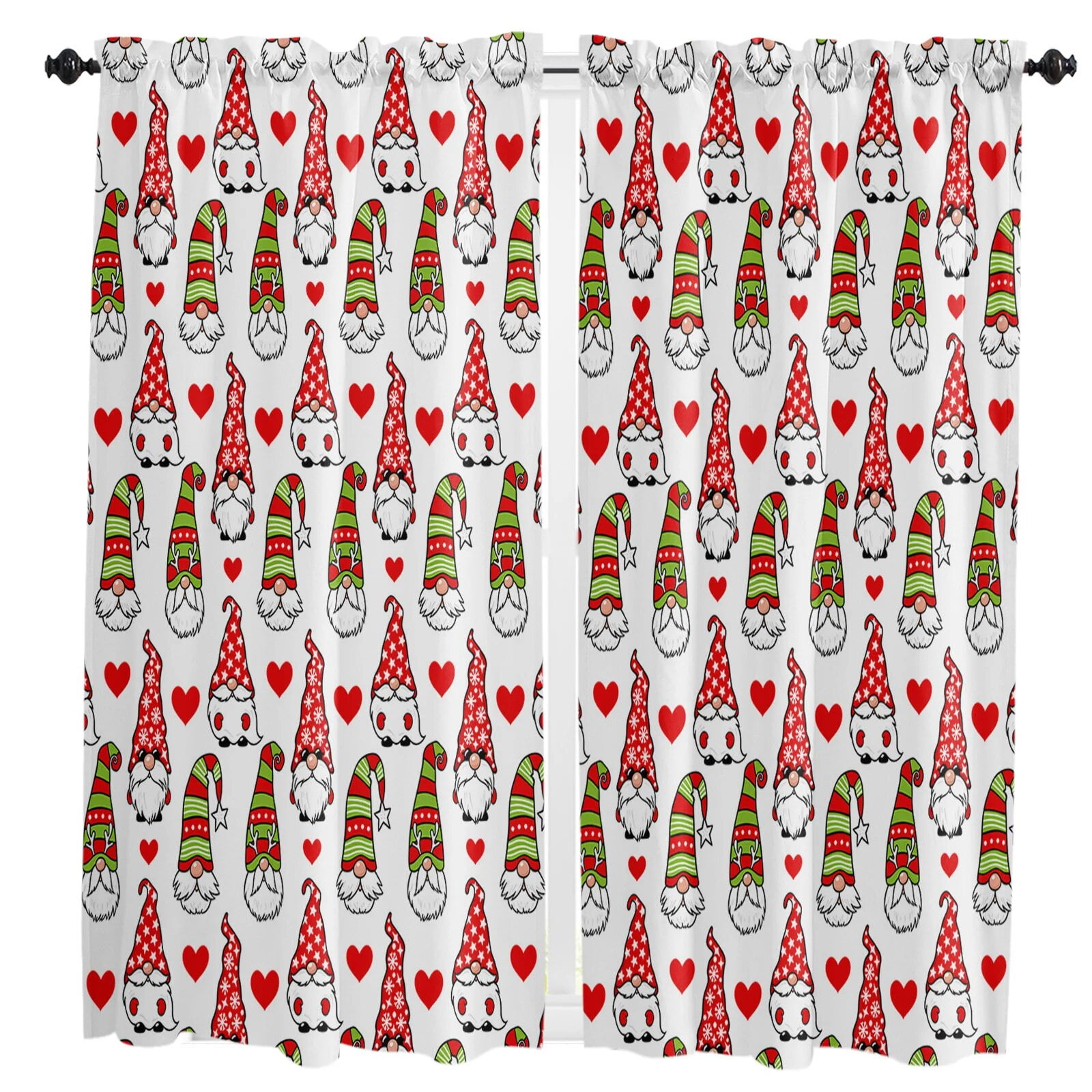 Christmas Tree House Lights Snowflakes Night Building Curtains in the ...