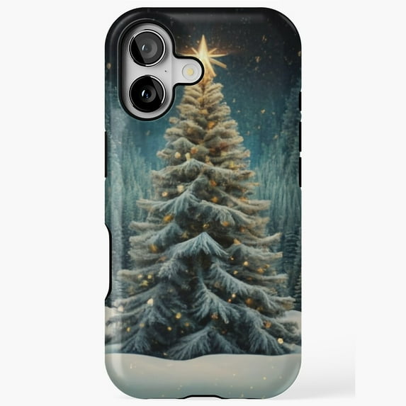 Christmas Tree In Snowy Forest Art Phone Case 17 16 15 14 13 12 11 Pro ...