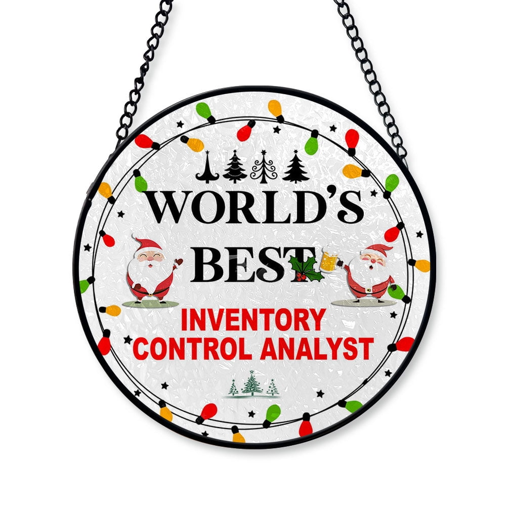 Christmas Tree, Inventory Control Analyst Stained Glass Window Hanging ...