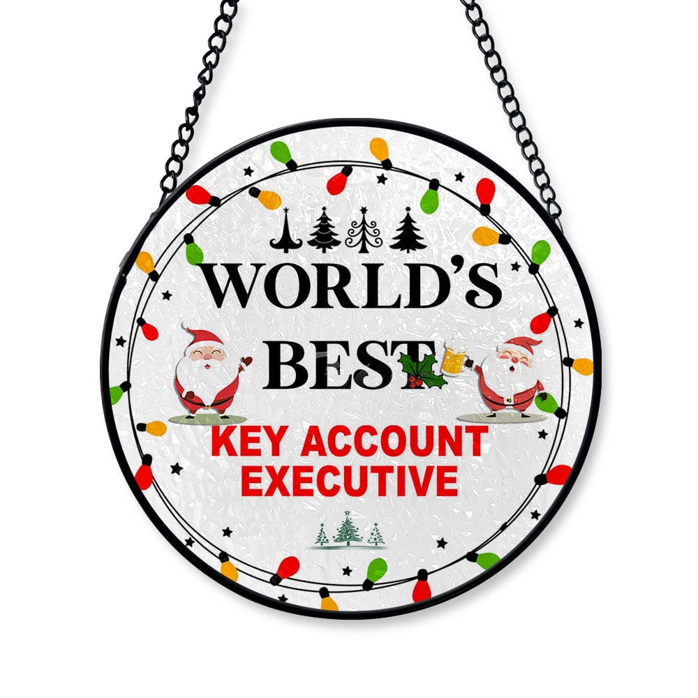 Christmas Tree, Key Account Executive Stained Glass Window Hanging ...