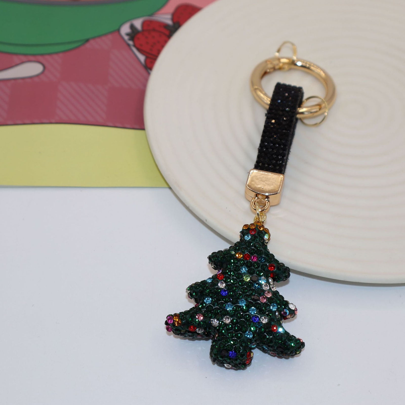 Christmas Tree Keychain | Cute Colorful Rhinestone Pendant for Bag ...