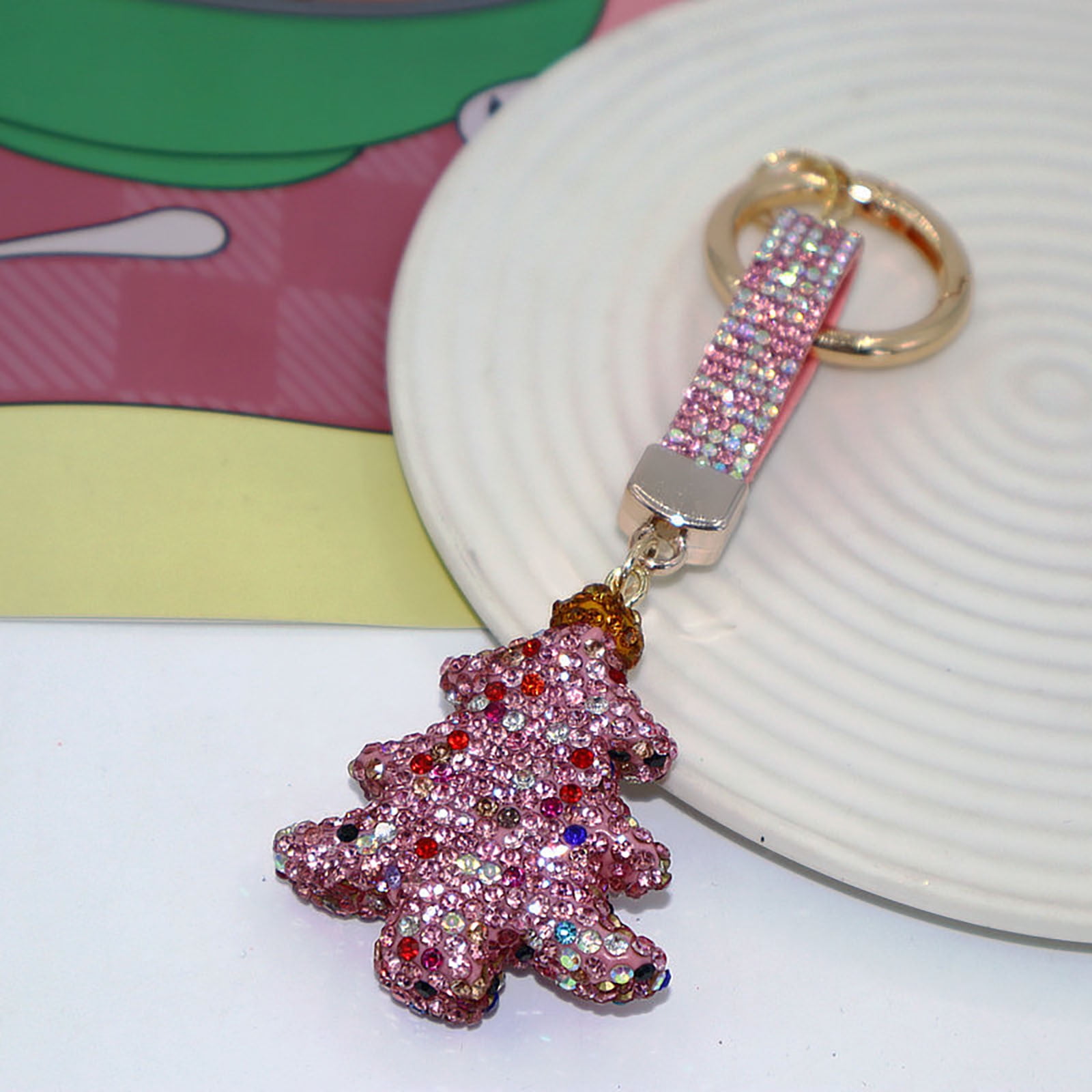 Christmas Tree Keychain, Simulation Xmas Tree Diamond keychain, Crystal ...