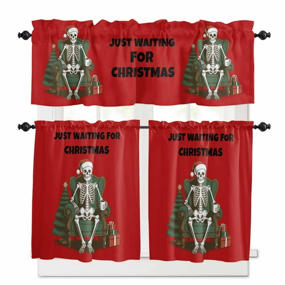 Christmas Tree Kitchen Curtains Valances and Tiers Set of 3 Just ...