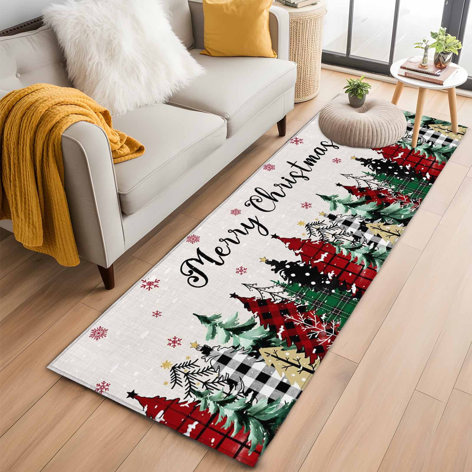 Christmas Tree Kitchen Runner Rug 2x6 Washable Runners for Hallway Non ...