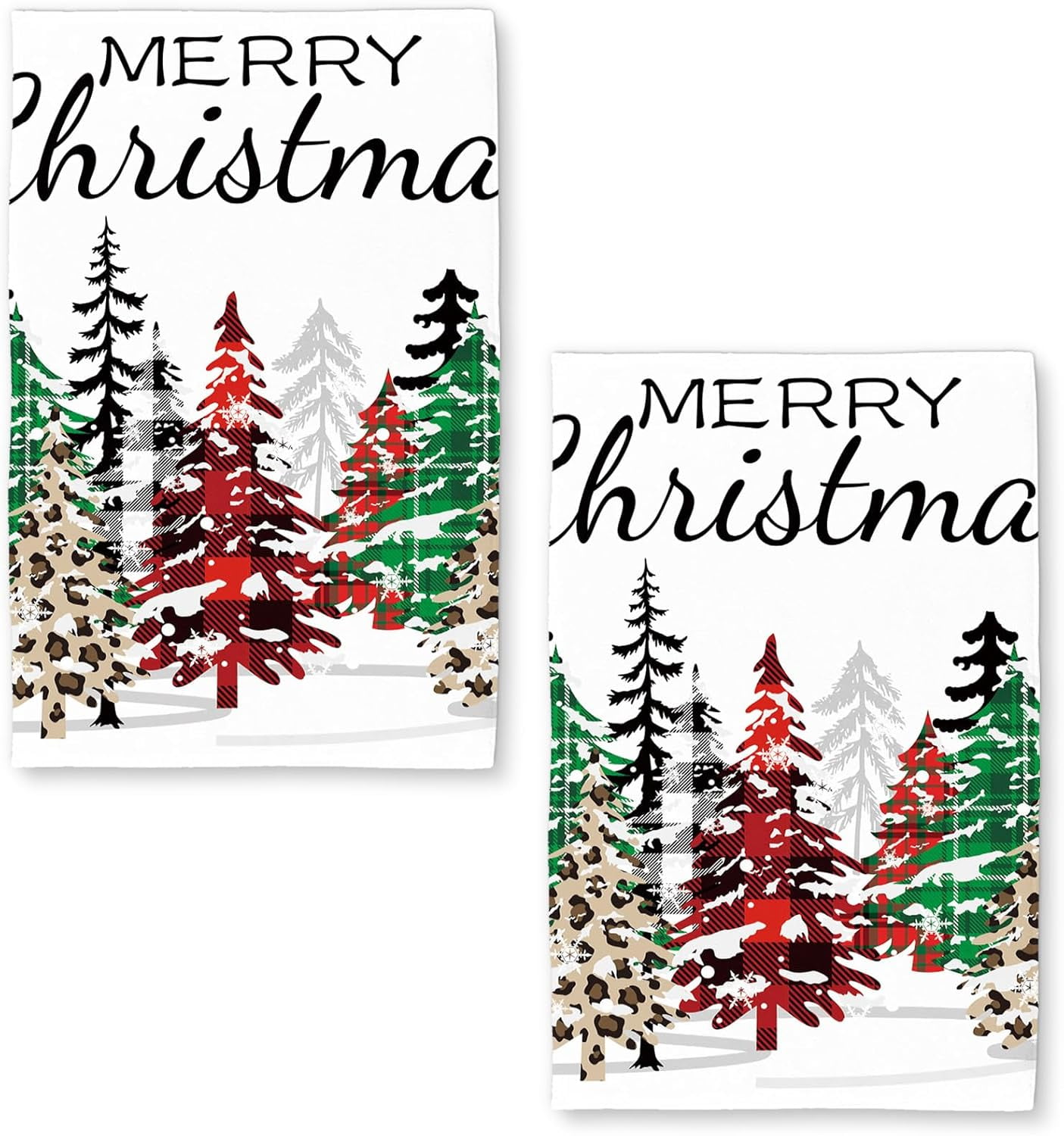 Christmas Tree Kitchen Towels Set of 2 Dish Towels Kitchen Hand Towels ...
