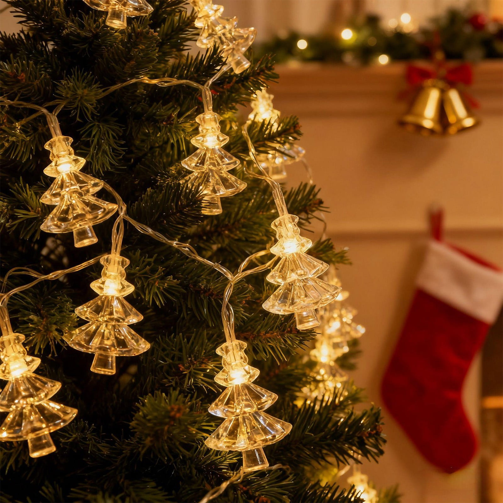Christmas Tree LED String Lights | 20m 787in Warm White Plug-In Indoor ...