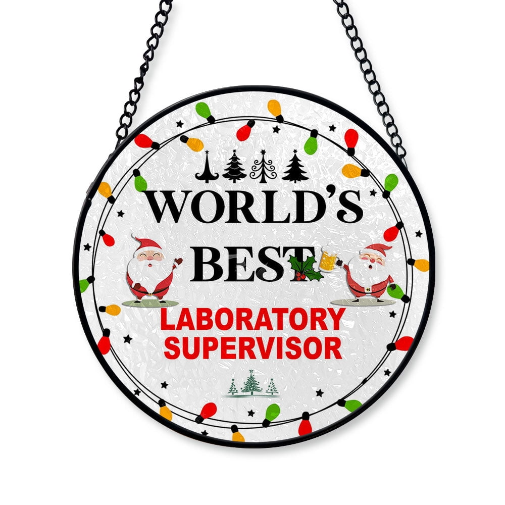Christmas Tree, Laboratory Supervisor Stained Glass Window Hanging ...