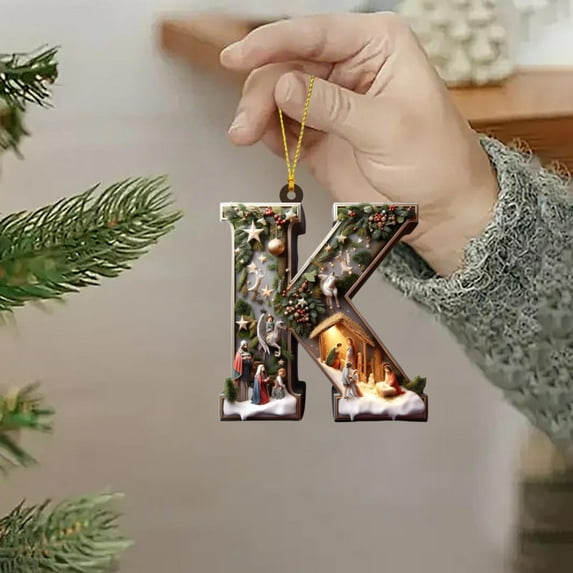 Christmas Tree Letter Ornament,DIY Alphabet Christmas Ornament ...
