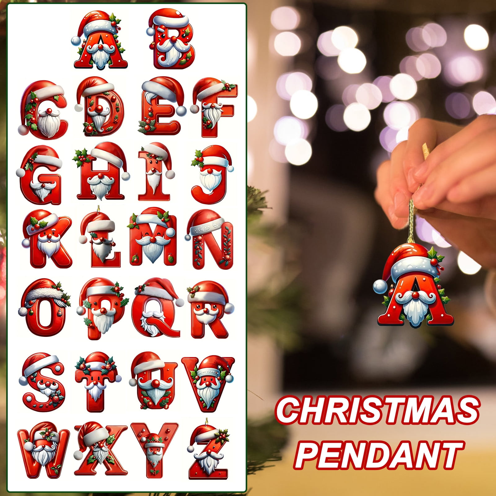 Christmas Tree Letter Ornaments - A to Z Decorative Hanging DIY Craft ...