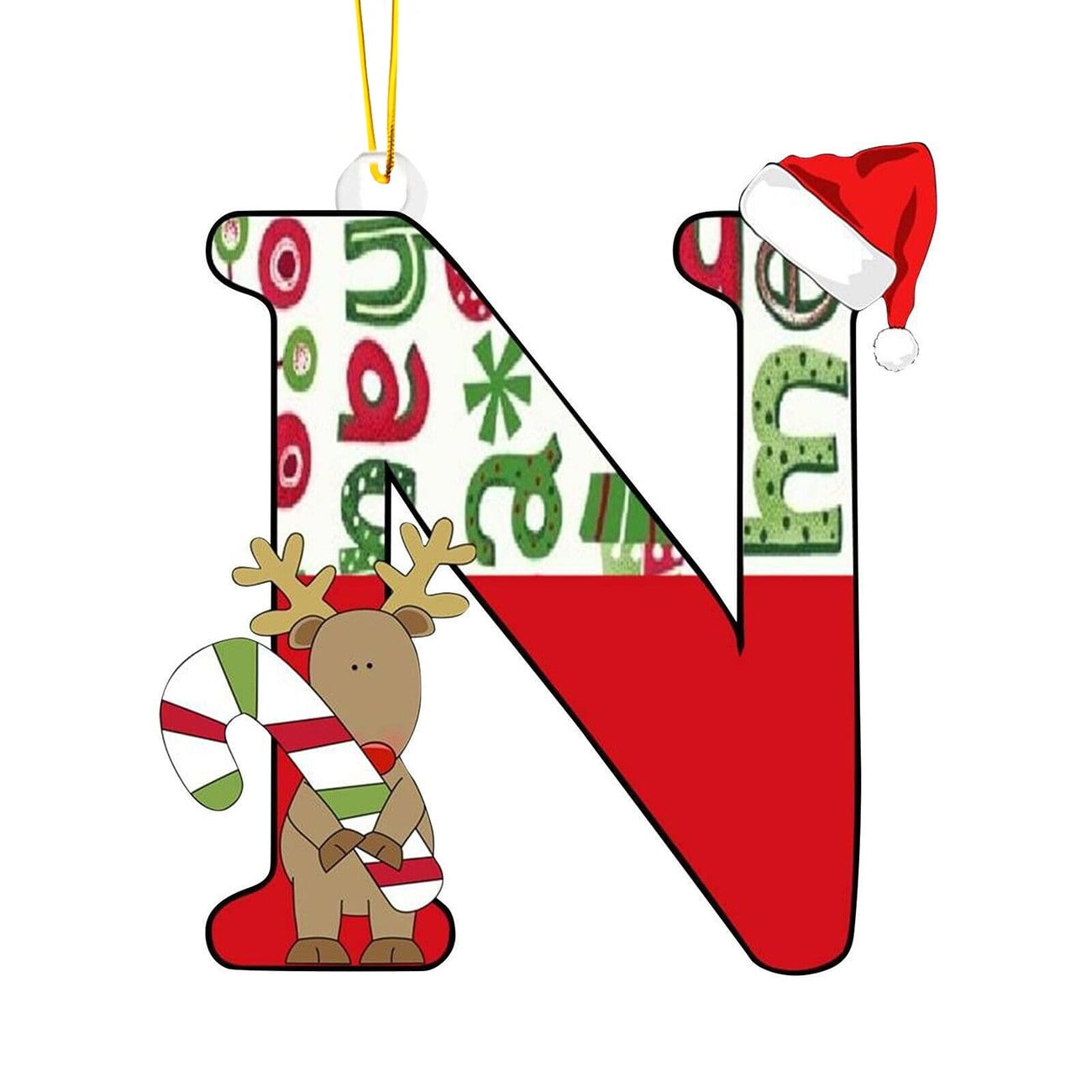 Christmas Tree Letters, 26 Letter Ornaments Christmas Tree Decorations ...