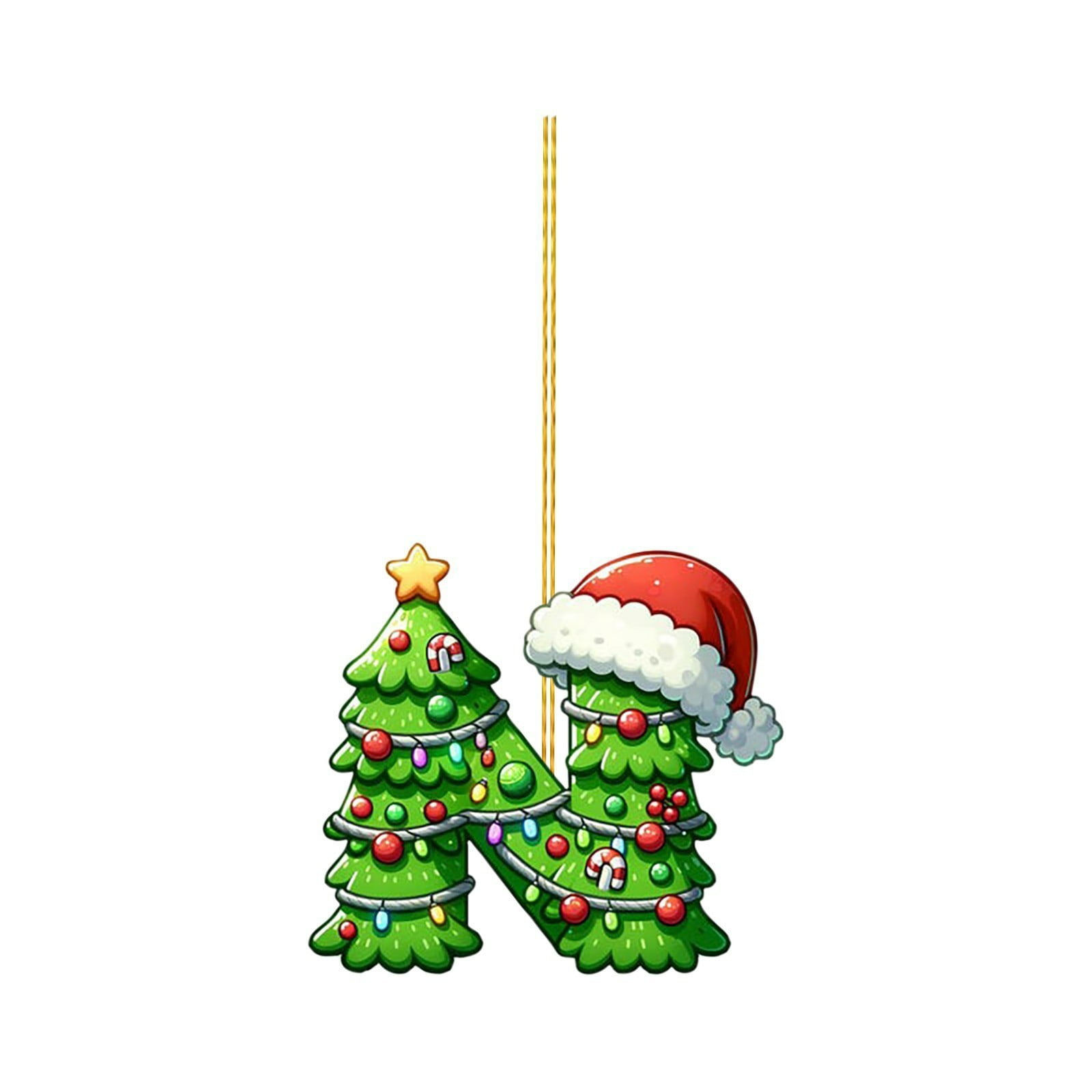 Christmas Tree Letters, A to Z Alphabet Ornaments Decorative Hanging ...