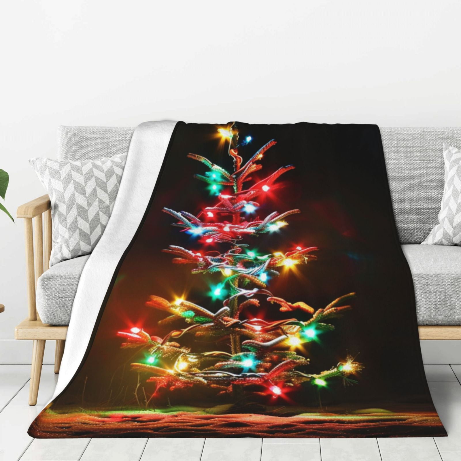 Christmas Tree Light (19) Throw Blanket for Stylish Warm Winter Cabin ...