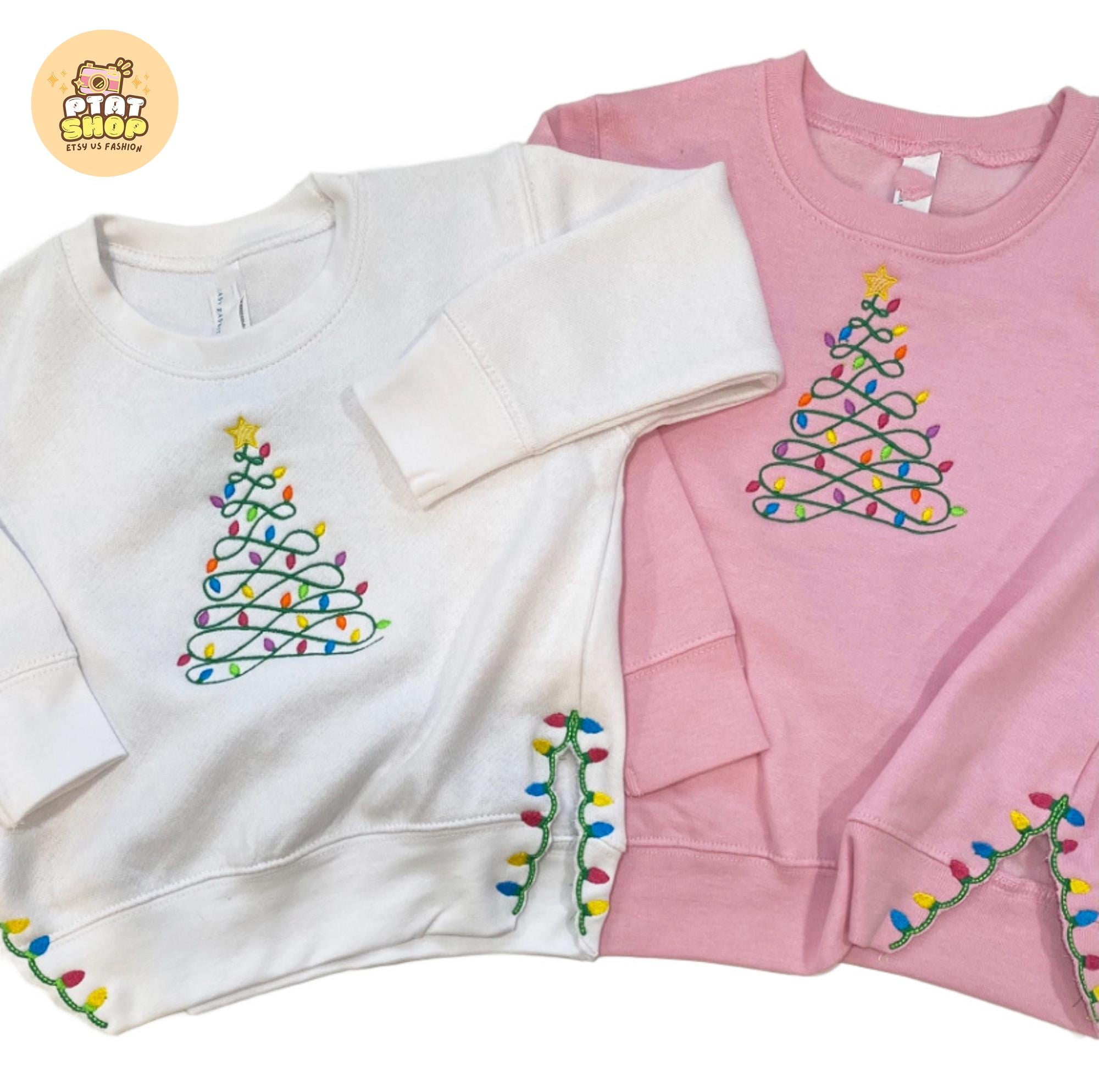 Christmas Tree Light Christmas Embroidered Sweatshirt, christmas Gift ...