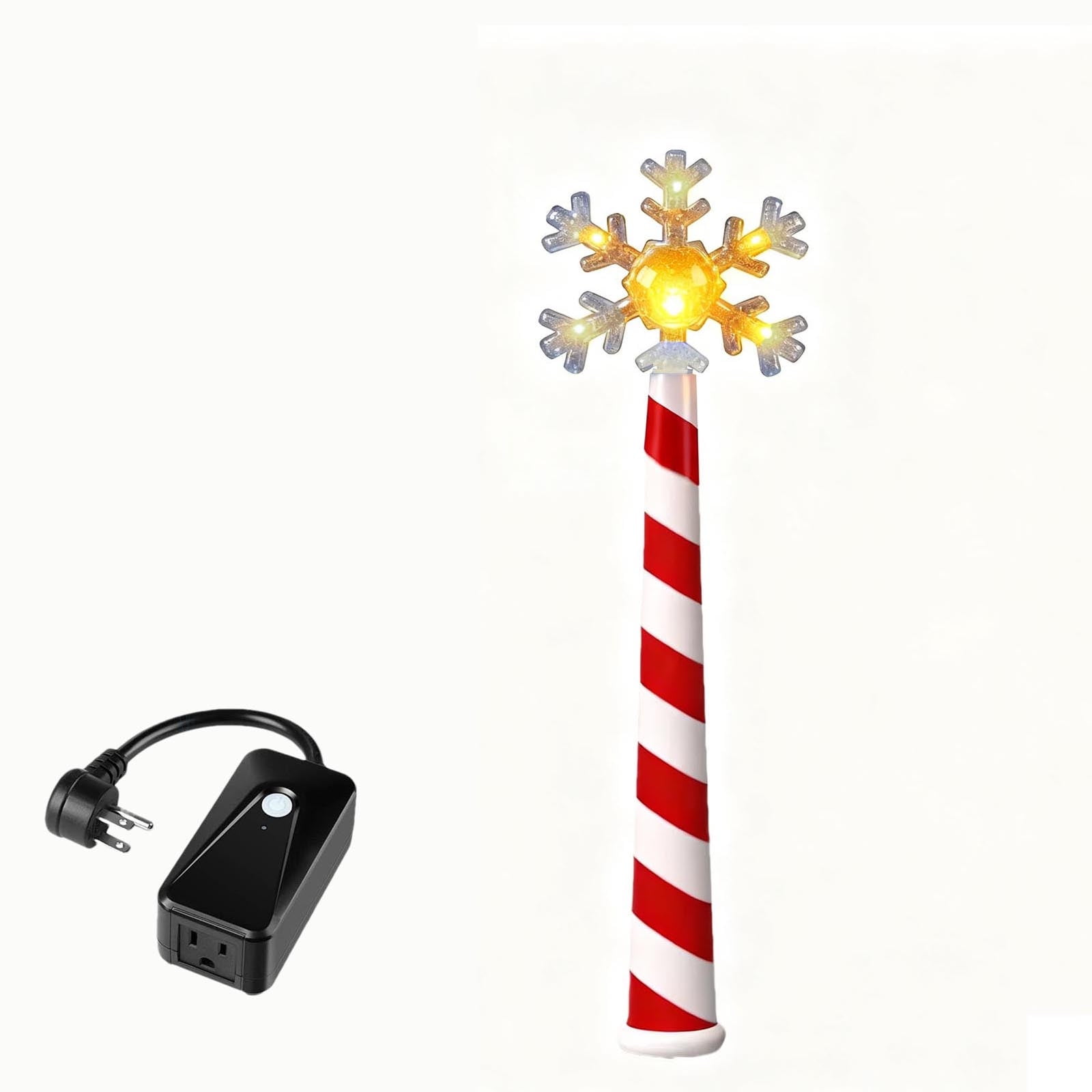 Christmas Tree Light Control Wand with Red and White Striped Design ...