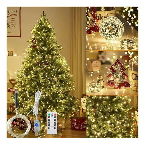 Christmas Tree Lights Cascading, 400 LED Waterfall Twinkle Lights, 8 ...