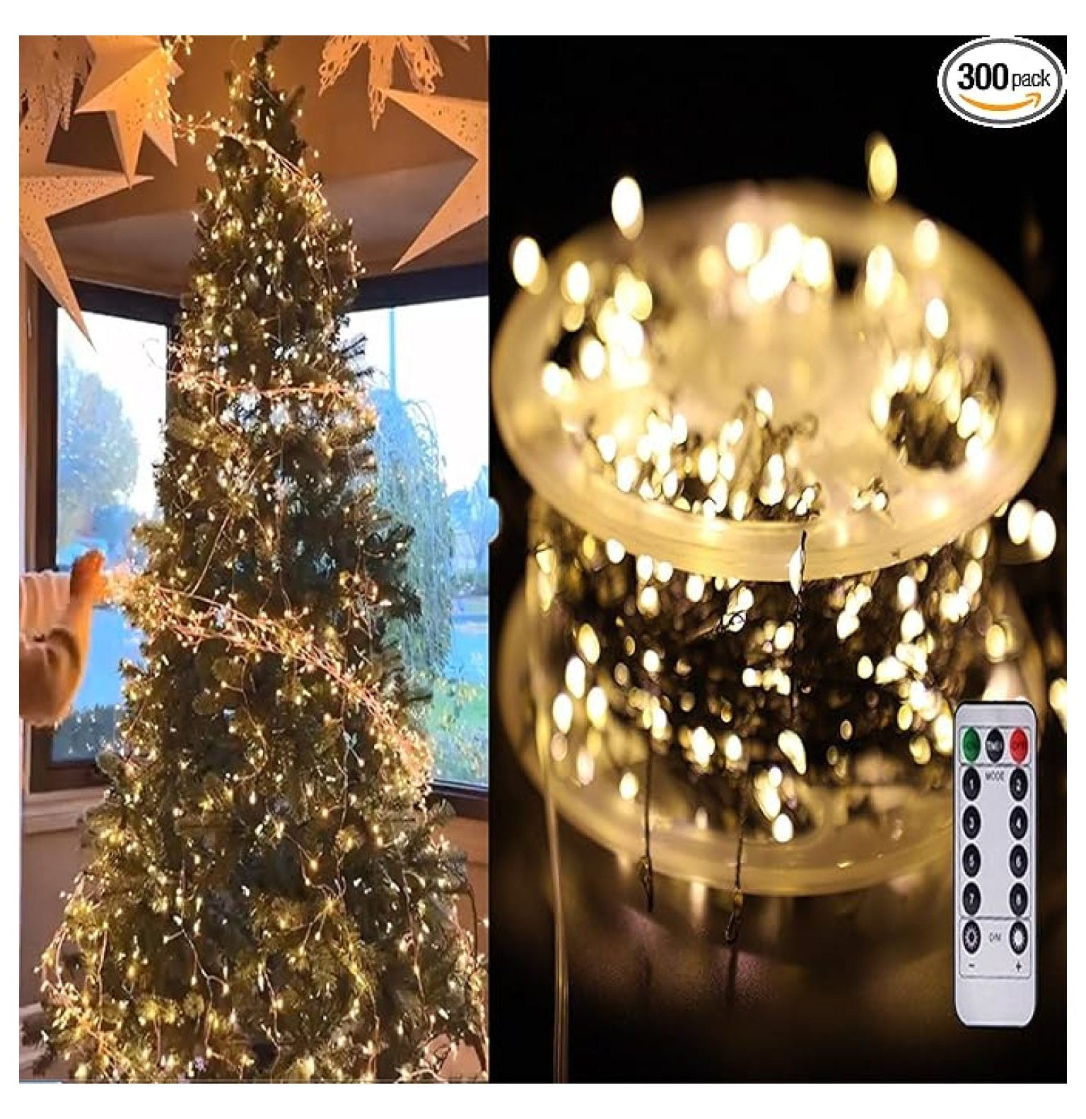 Christmas Tree Lights Cluster, 200 LED Firecracker String Lights ...