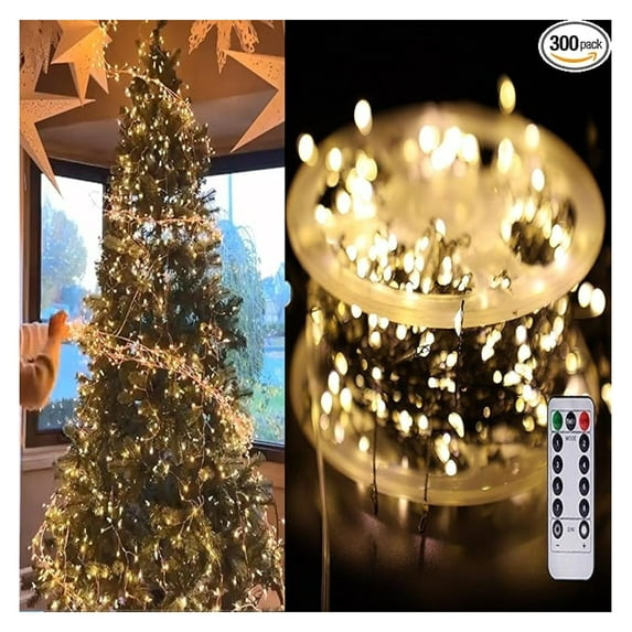 Christmas Tree Lights Cluster, 78.74ft 800 LED Firecracker Lights, Warm ...