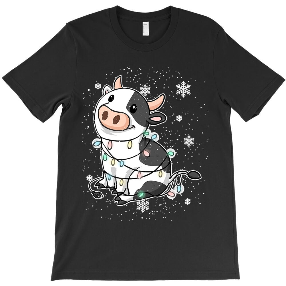 Christmas Tree Lights Ornaments Festive Cow Farmer Farm Premium Themed ...