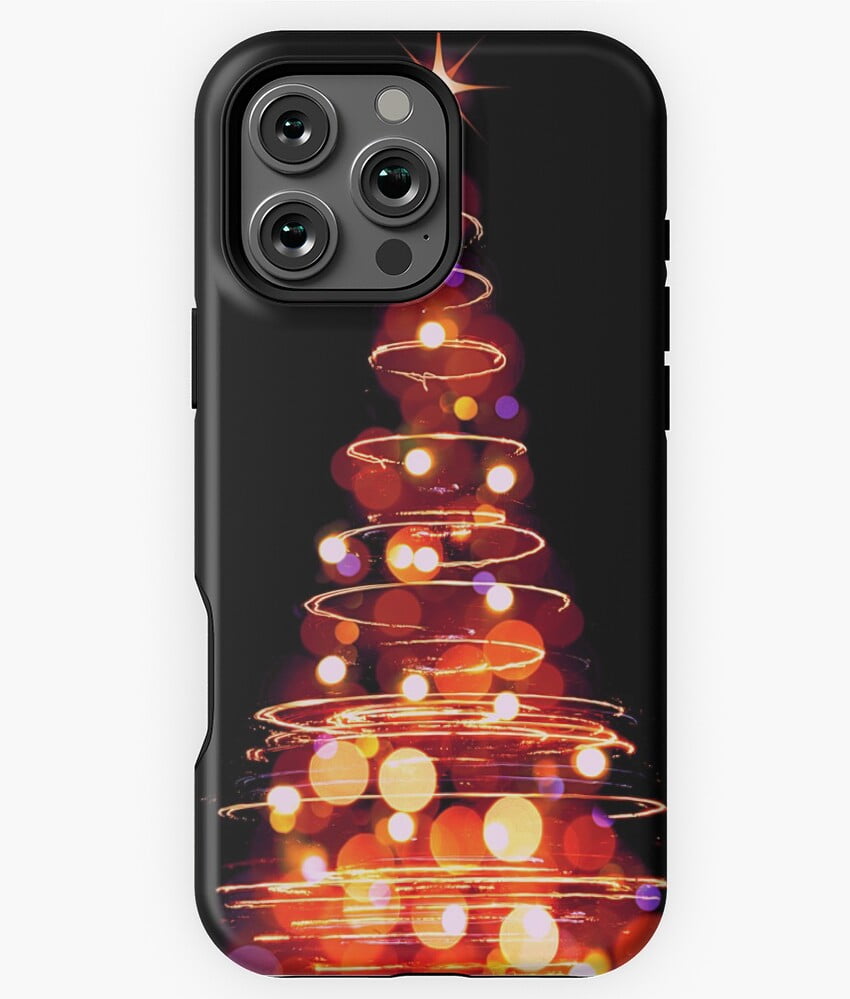 Christmas Tree Lights Red Holiday Phone Case for iPhone 16 15 14 13 12 ...