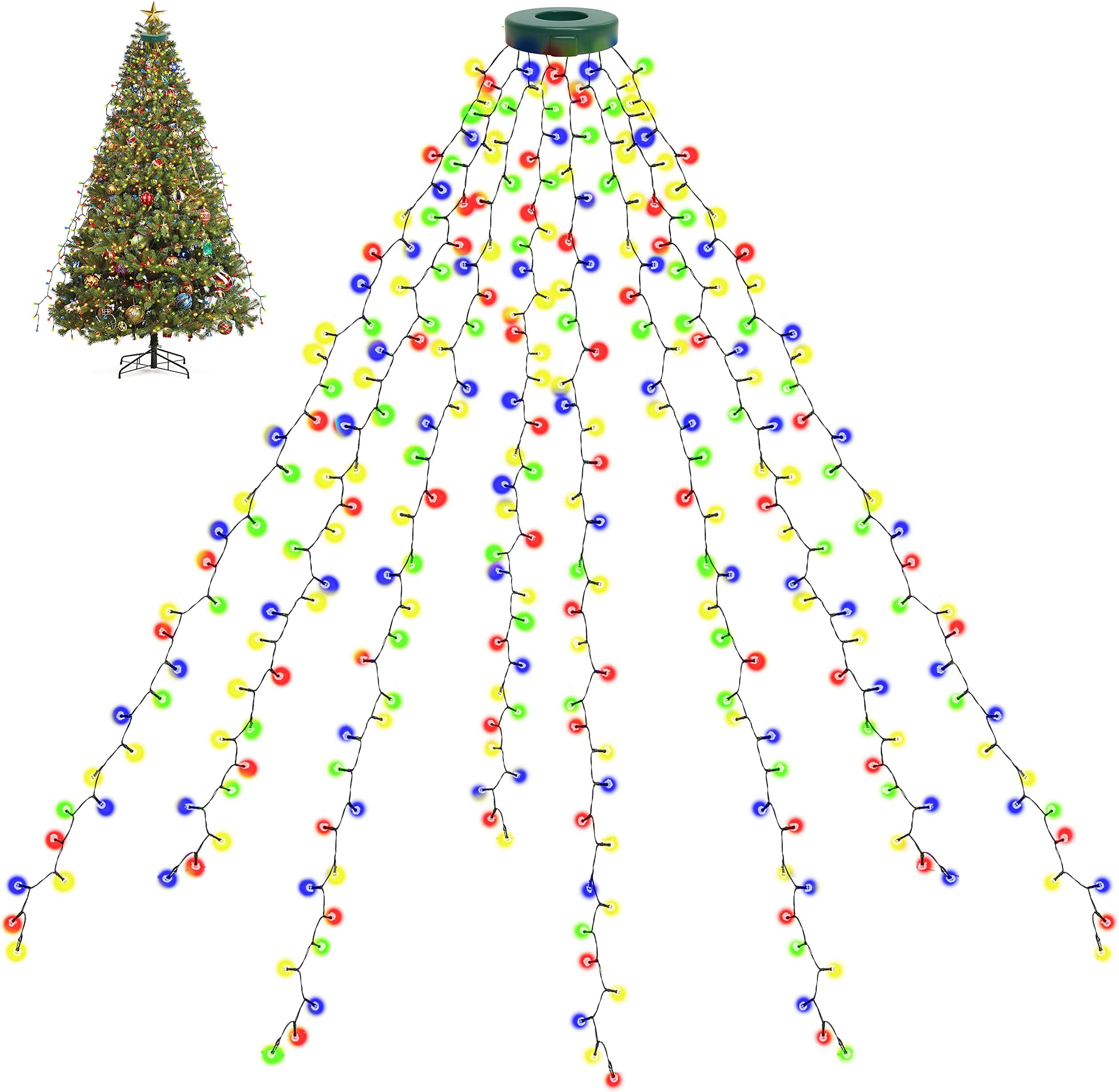 Christmas Tree Lights with Ring, Tgnazet Christmas String Lights 6.6FT ...