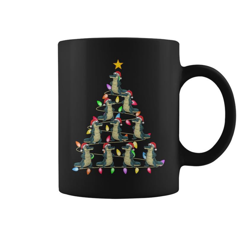 Christmas Tree Lights Santa Alligator Xmas Pjs Coffee Mugs - Walmart.com