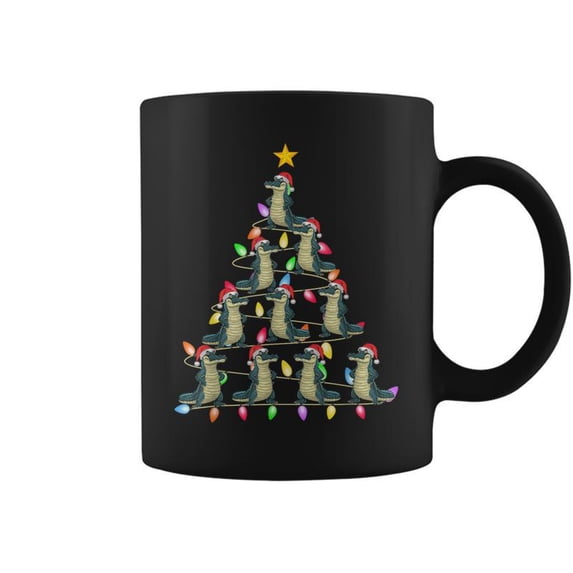 Christmas Tree Lights Santa Alligator Xmas Pjs Coffee Mugs - Walmart.com