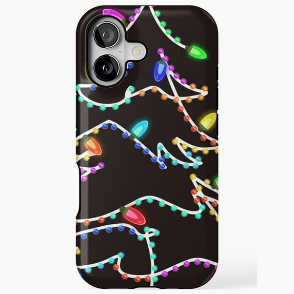 Christmas Tree Lights Snowy Eve Festive Winter Holiday iPhone Case with ...