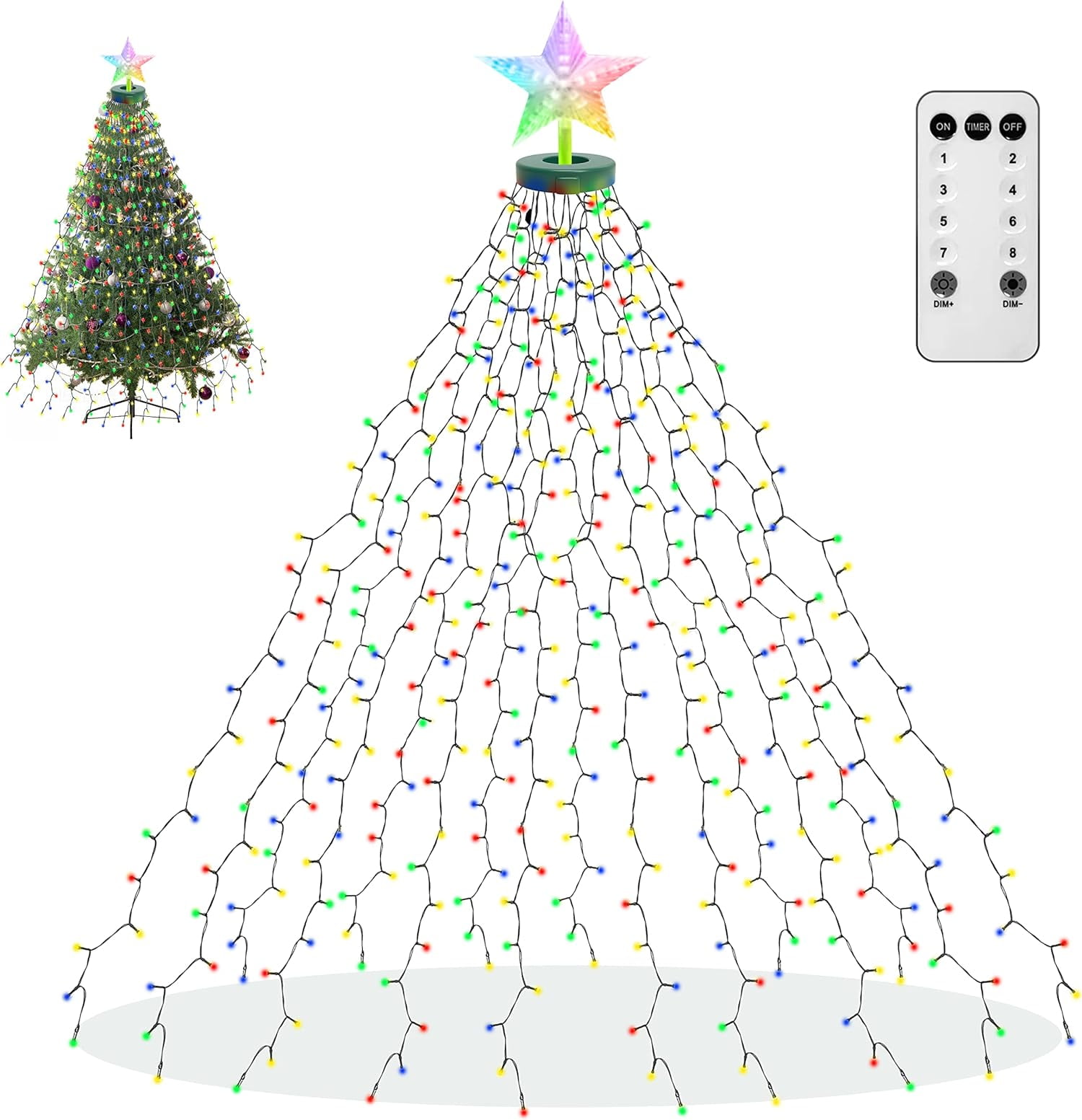 Christmas Tree Lights String, 410LED Christmas Lights for Tree with 8 ...