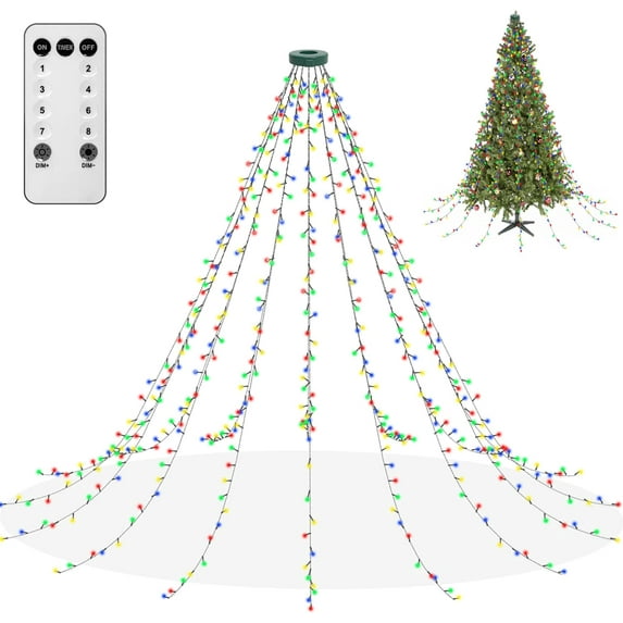 Christmas Tree Lights String, 480LED Christmas Lights for Tree with 8 ...