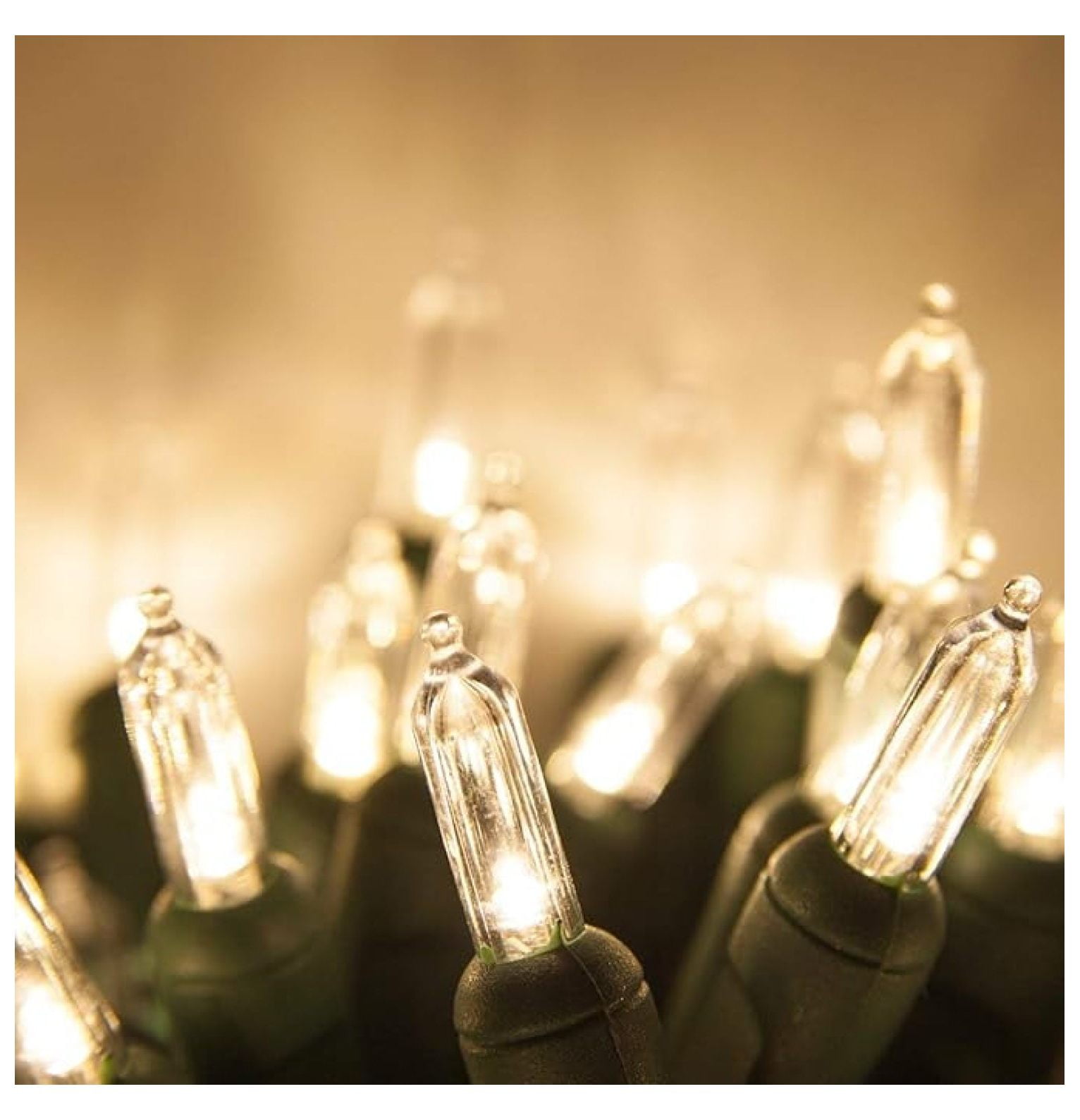 Christmas Tree Lights T5 LED Cool White, 25.5ft Green Wire - 50 Count ...