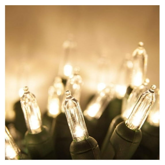 Christmas Tree Lights T5 LED Cool White, 25.5ft Green Wire - 50 Count ...