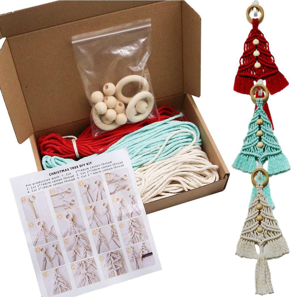 Christmas Tree Macrame Kit, Woven Macrame Christmas Trees DIY KIT Walls ...