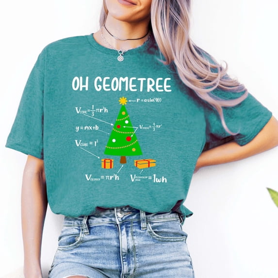 Christmas Tree Math TShirt Funny Geometry Tee for Teachers - Walmart.com