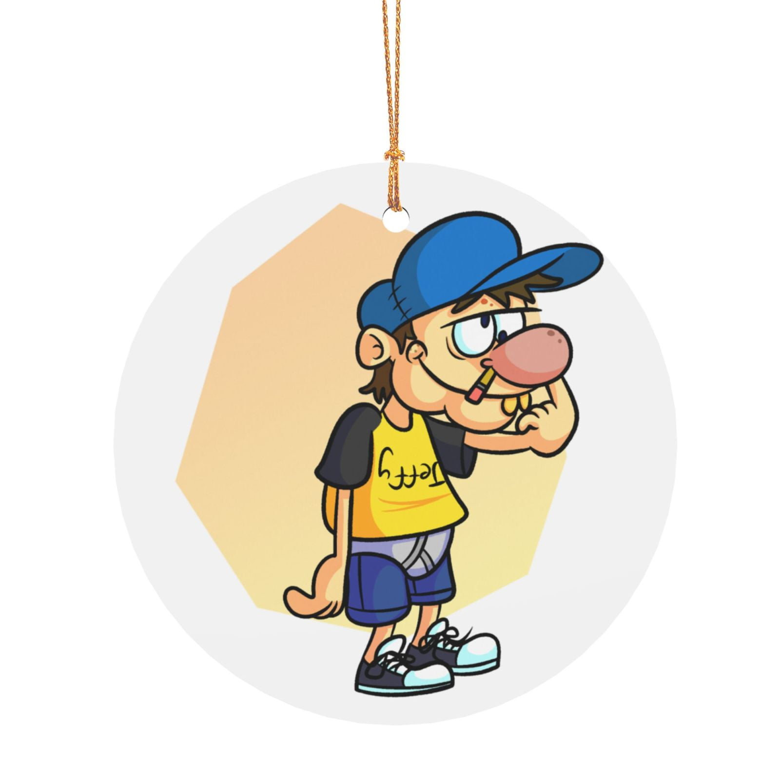 Christmas Tree Metal Round Pendant Double Sided Image, Sml Jeffy -1 ...