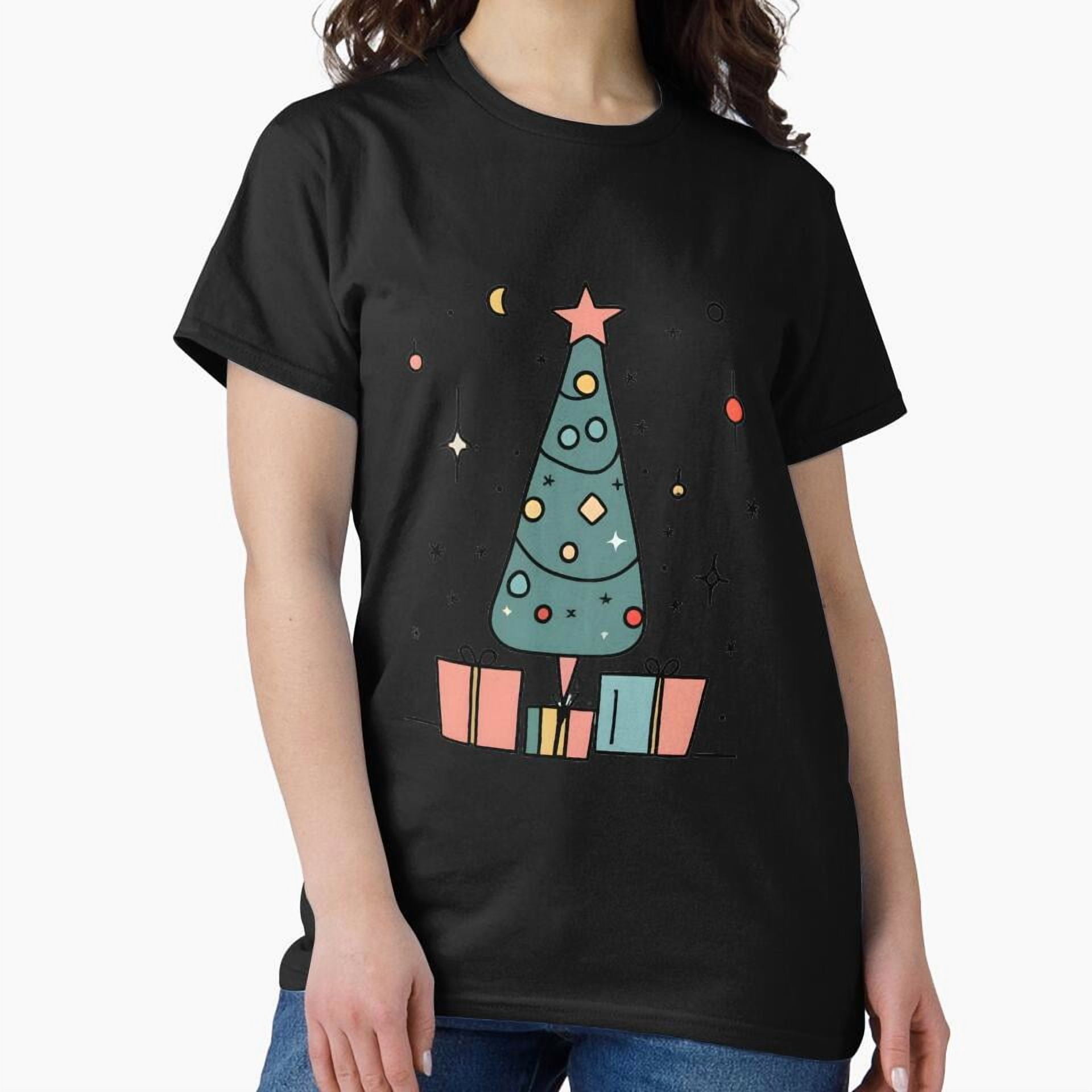 Christmas Tree Minimalistic Drawing Simple Line Art Holiday H10977 T ...
