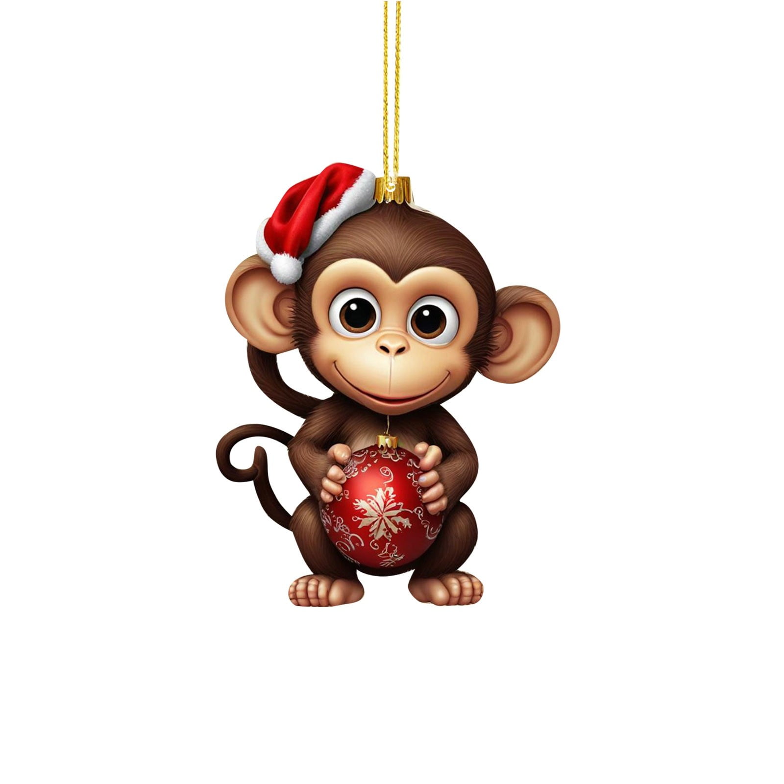Christmas Tree Monkey Book Stacking Ornament Acrylic Hanging Decoration ...
