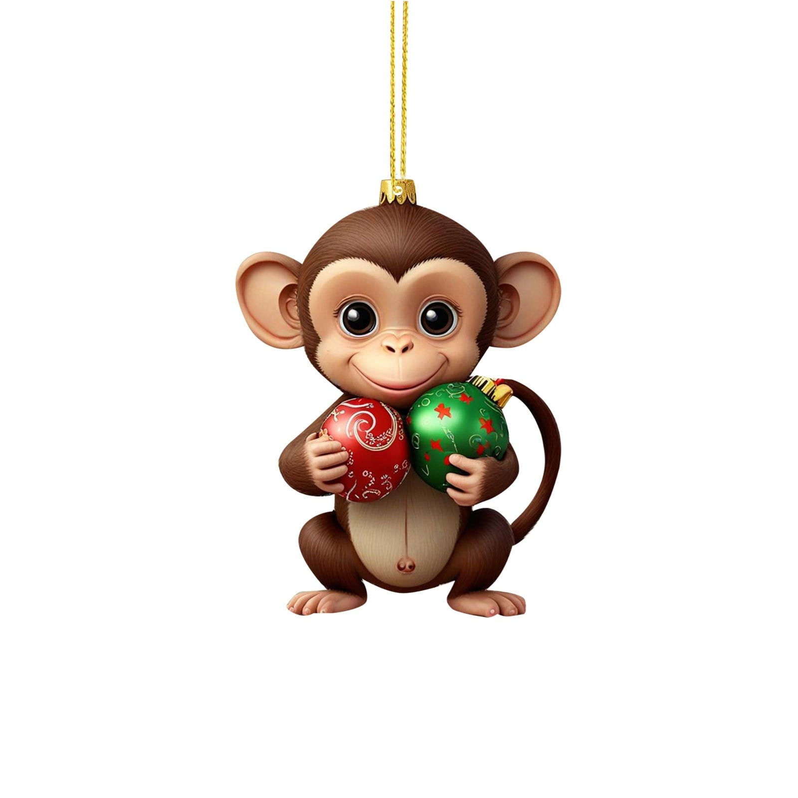 Christmas Tree Monkey Book Stacking Ornament Hanging Decoration for ...