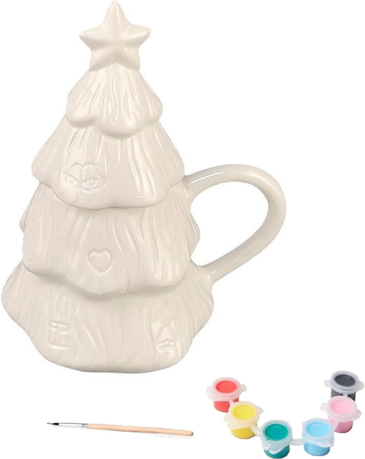 Christmas Tree Mug Painting Kit, Paint Your Own Mug Personalized Coffee ...