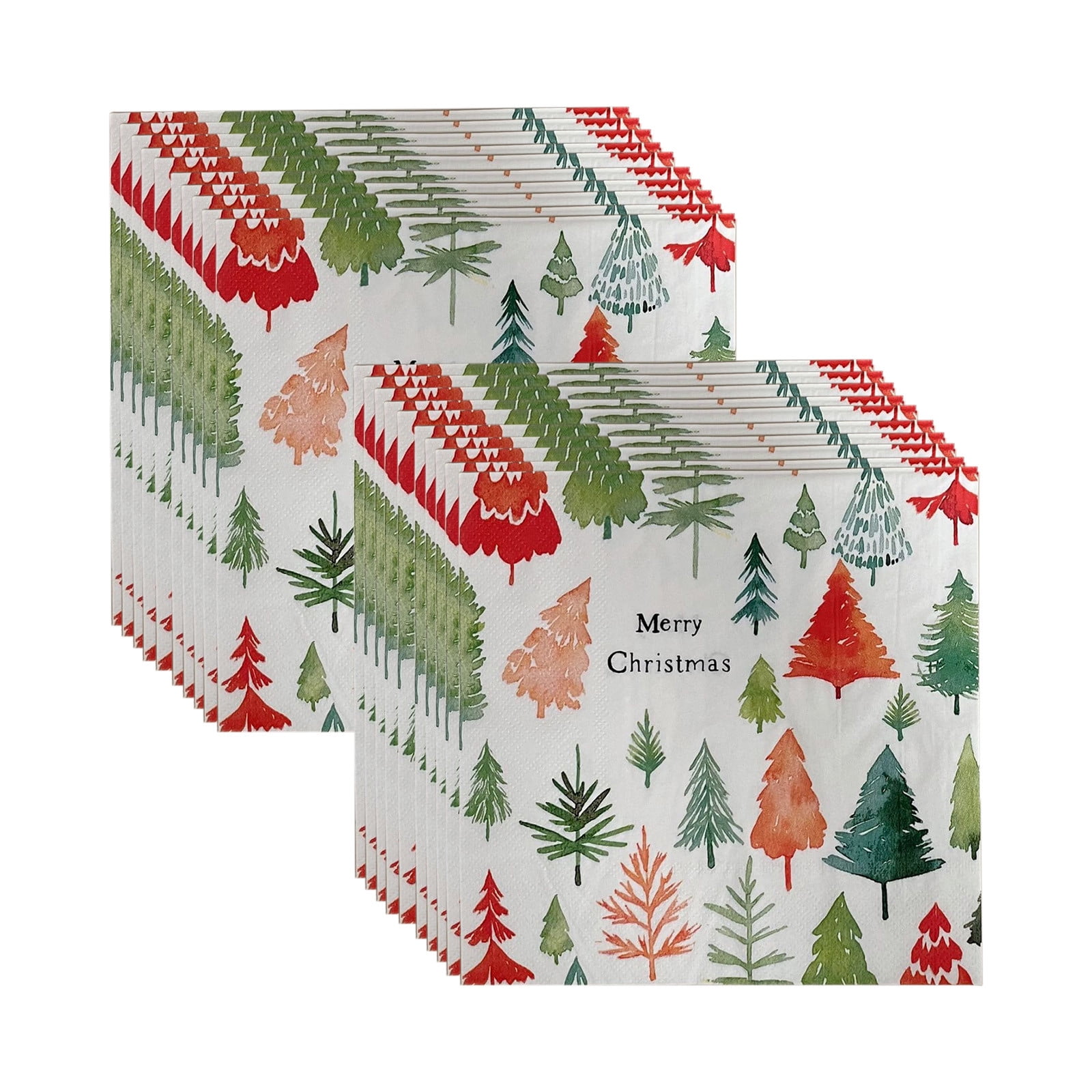 Christmas Tree Napkins Xmas Tree Paper Napkins Double Sided Print Merry ...