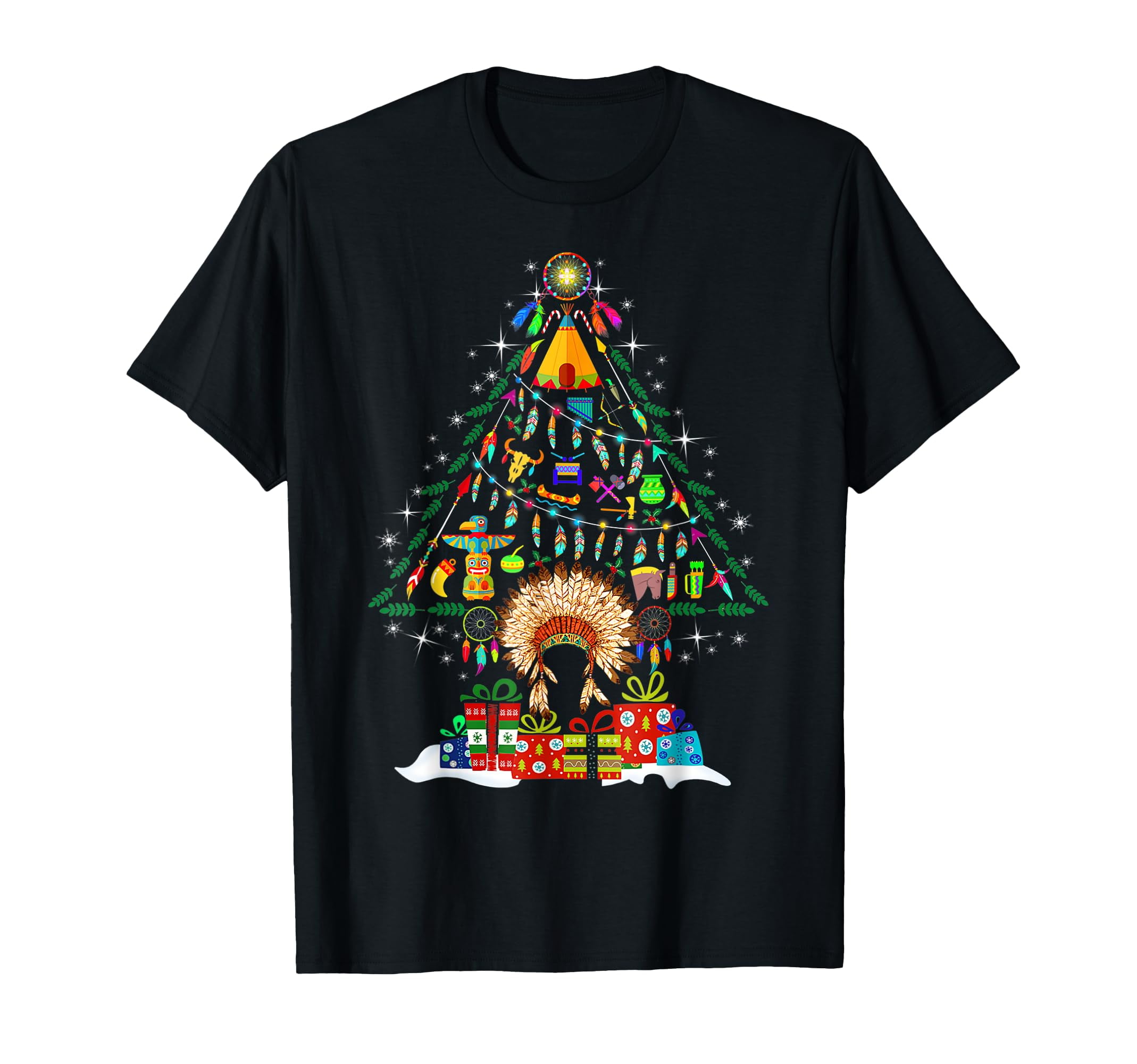 Christmas Tree Native American Tribe T-Shirt - Walmart.com