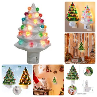 Milltown Merchants Ceramic Christmas Tree Night Light (Pearl Violet ...