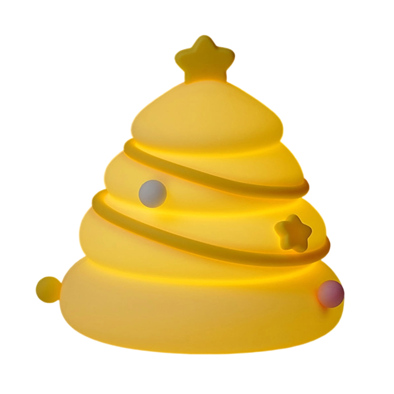 Christmas Tree Night Light Rechargeable Soft Lamp Silicone Texture ...