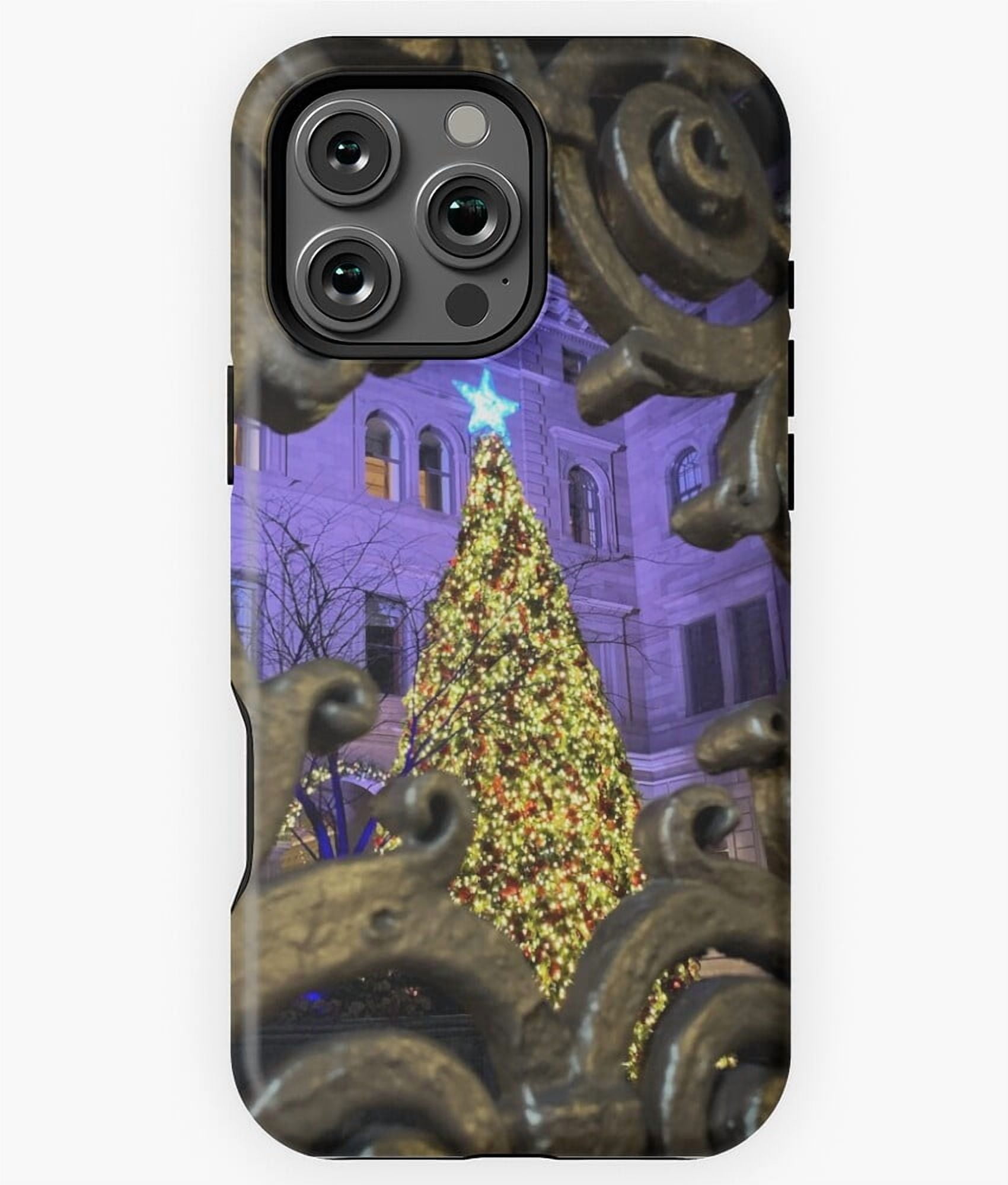 Christmas Tree Nighttime NYC Holiday Phone Case for iPhone 16 15 14 13 ...