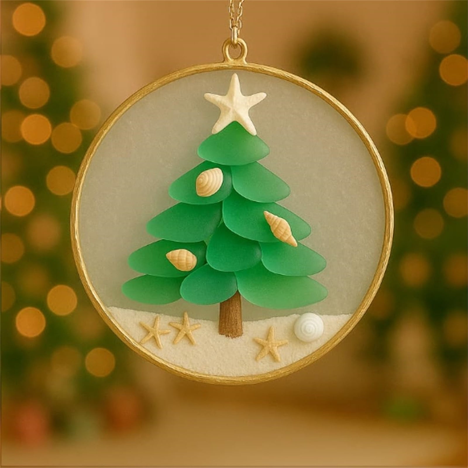 Christmas Tree Ornament Coastal Inspired Sea Glass Nativity Christmas ...